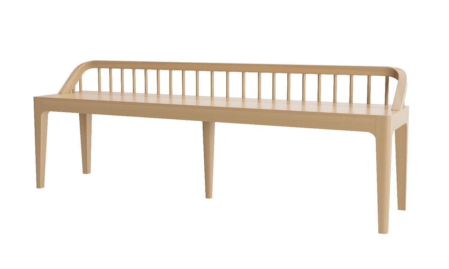 ethnicraft oak spindle bench 3D model | CGTrader