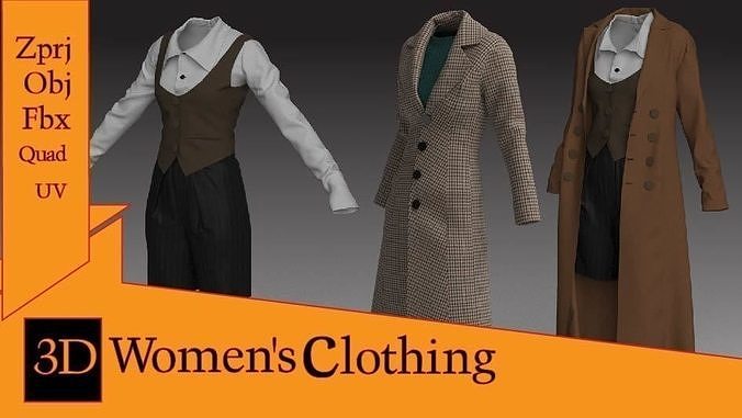 women coats 3D model | CGTrader