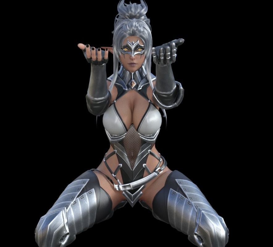Dark elf warrior woman 3D model 3D printable | CGTrader