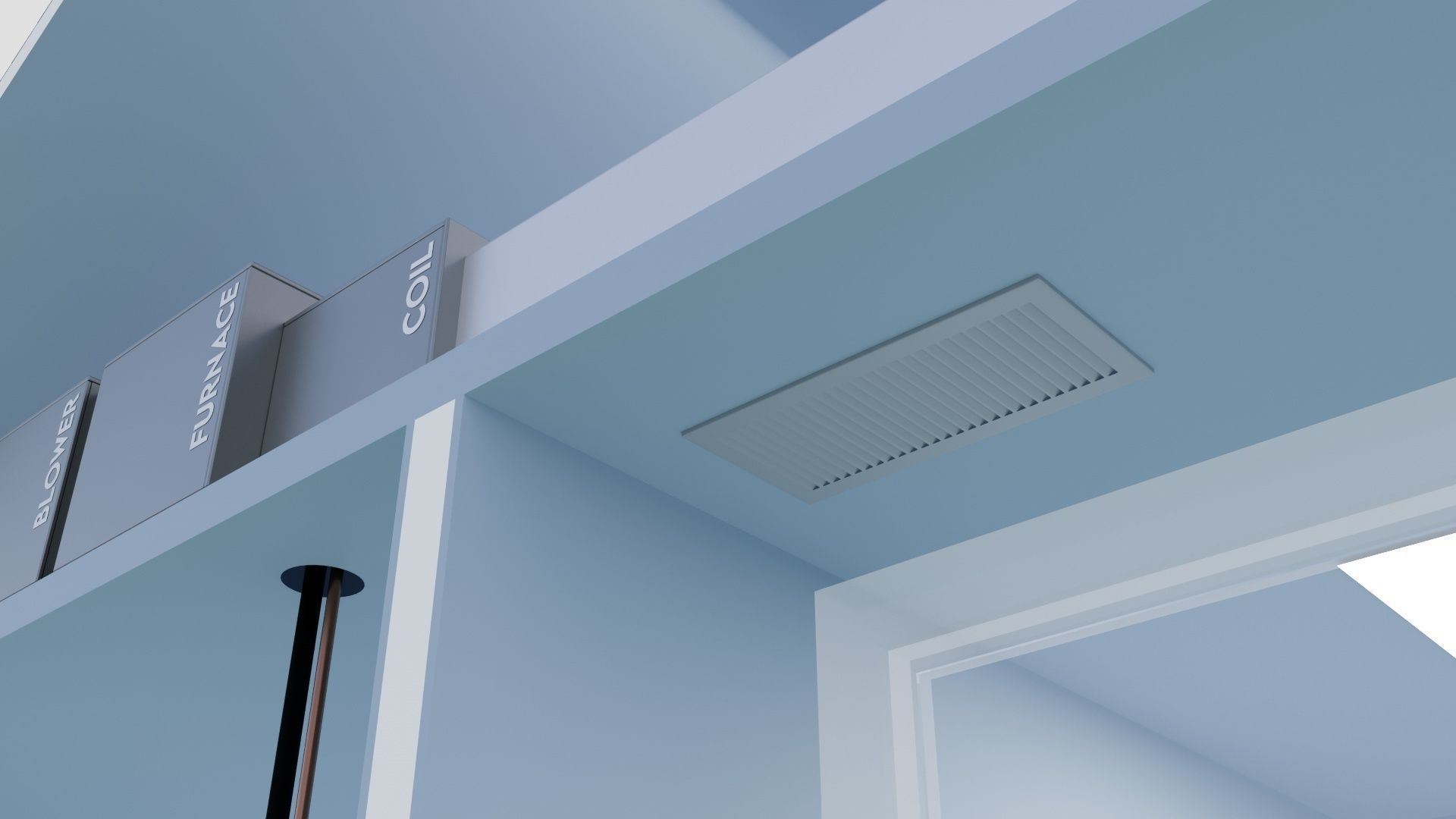 HVAC House Cutaway 3D model | CGTrader