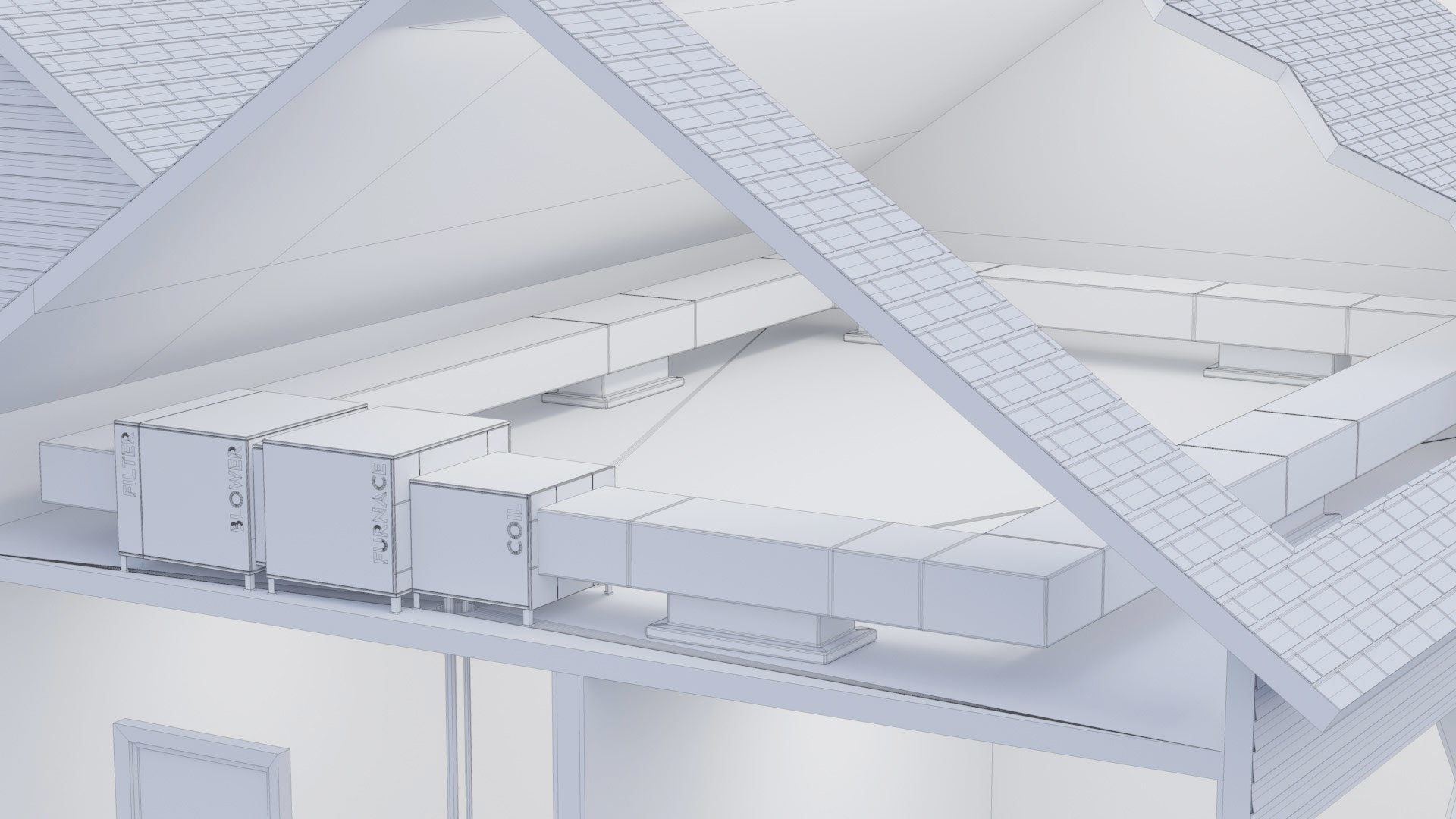 HVAC House Cutaway 3D model | CGTrader