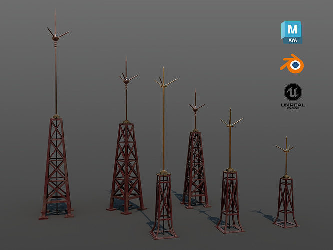 3D model Lightning Conductors VR / AR / low-poly | CGTrader