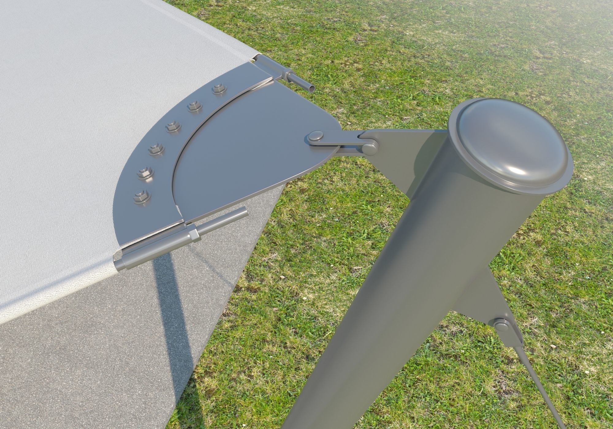 Detailed tensile membrane structure system 3D model | CGTrader