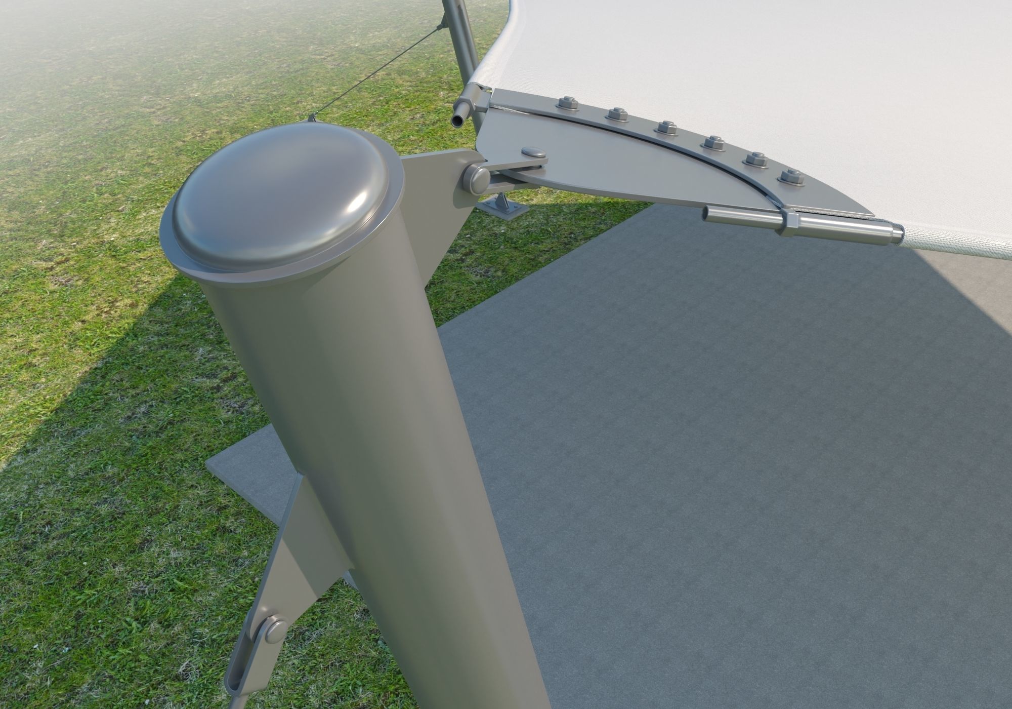 Detailed tensile membrane structure system 3D model | CGTrader