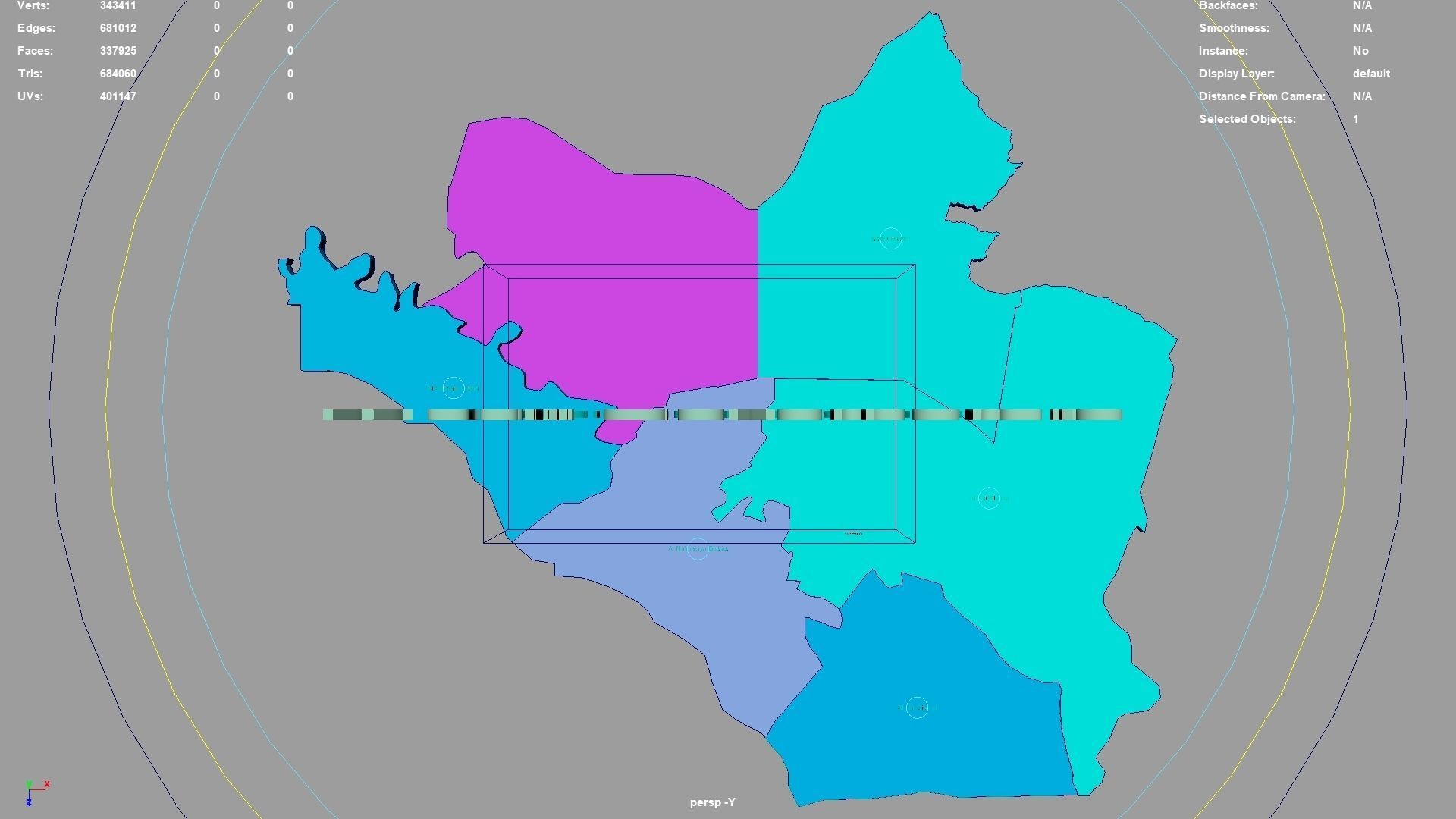 Wasit Governorate Iraq map region geography political 3D model rigged ...