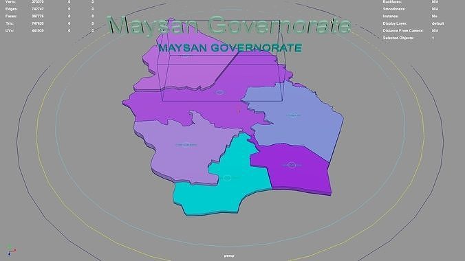 Maysan Governorate Iraq map region geography political 3D model rigged | CGTrader