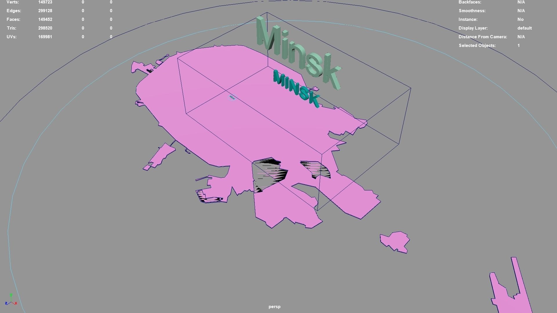 Minsk Belarus map region geography political geographic 3D model rigged ...