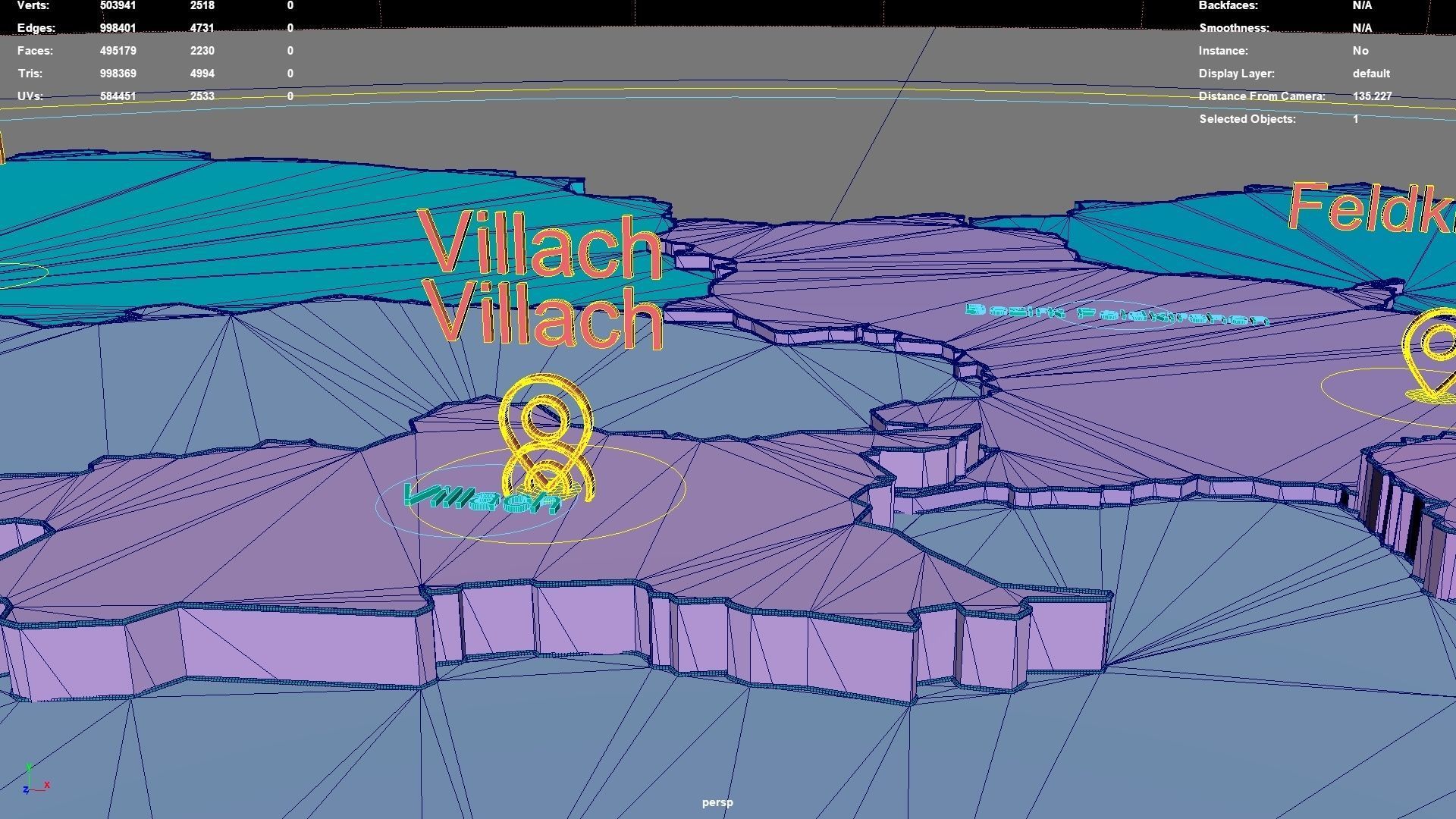 Carinthia Austria map region geography political geographic 3D model ...