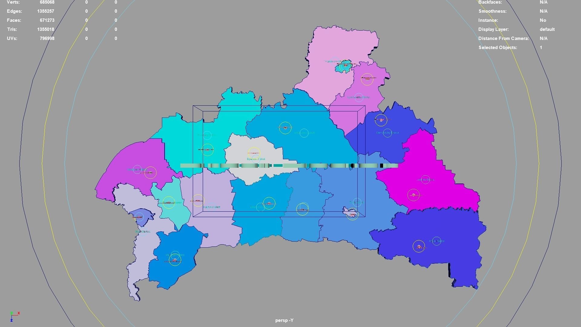 Brest Region Belarus map region geography political geographic 3D model ...