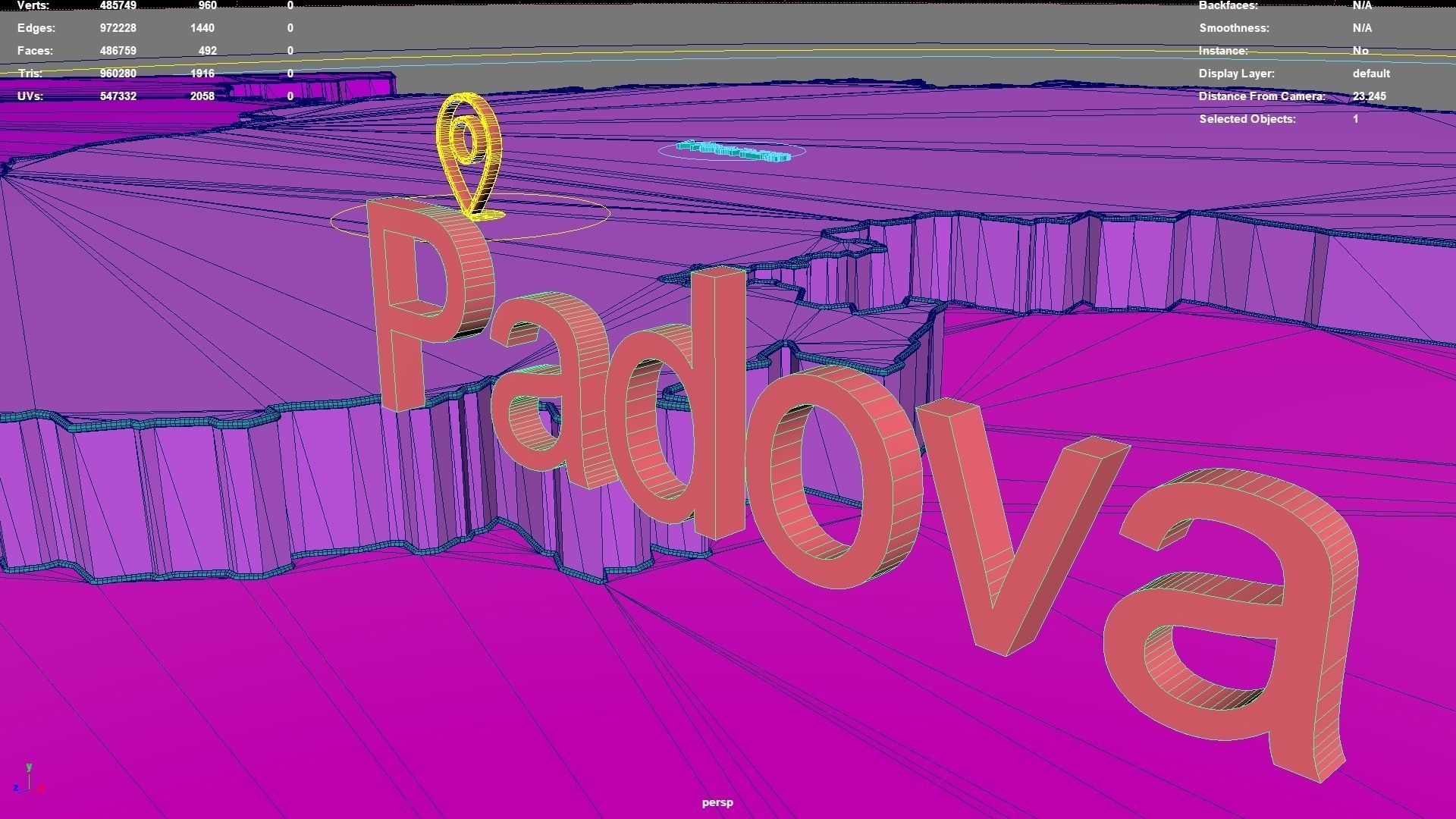 Veneto Italy map region geography political geographic 3D model rigged ...