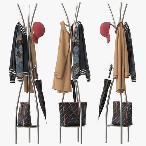 Modern Metal Solid Coat Rack 3D model | CGTrader