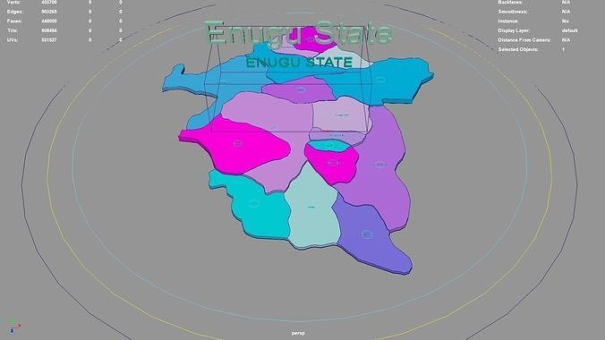 Enugu State Nigeria map region geography political geographic 3D model ...