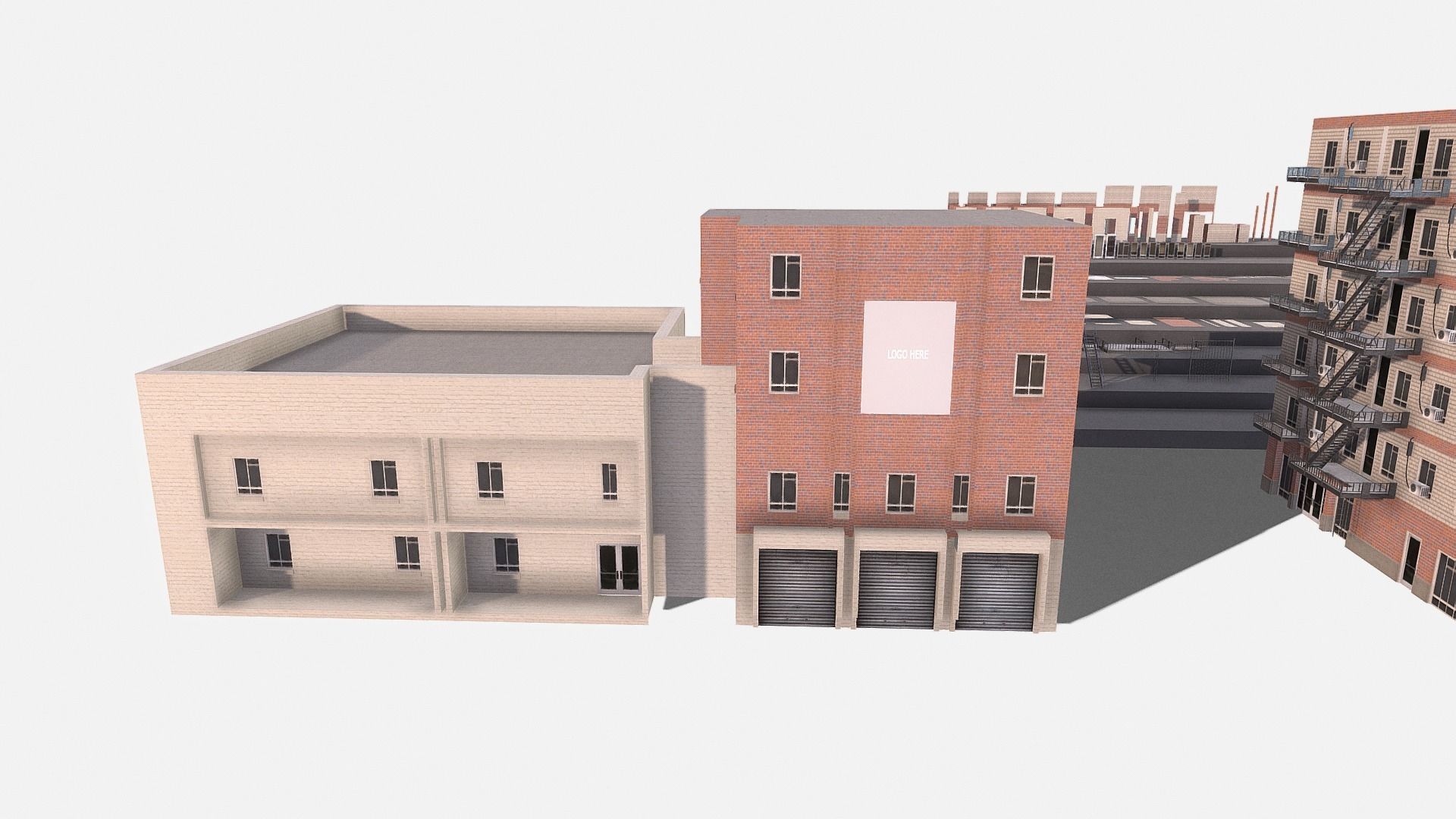 3D model modular kit buildings expansion pack VR / AR / low-poly | CGTrader
