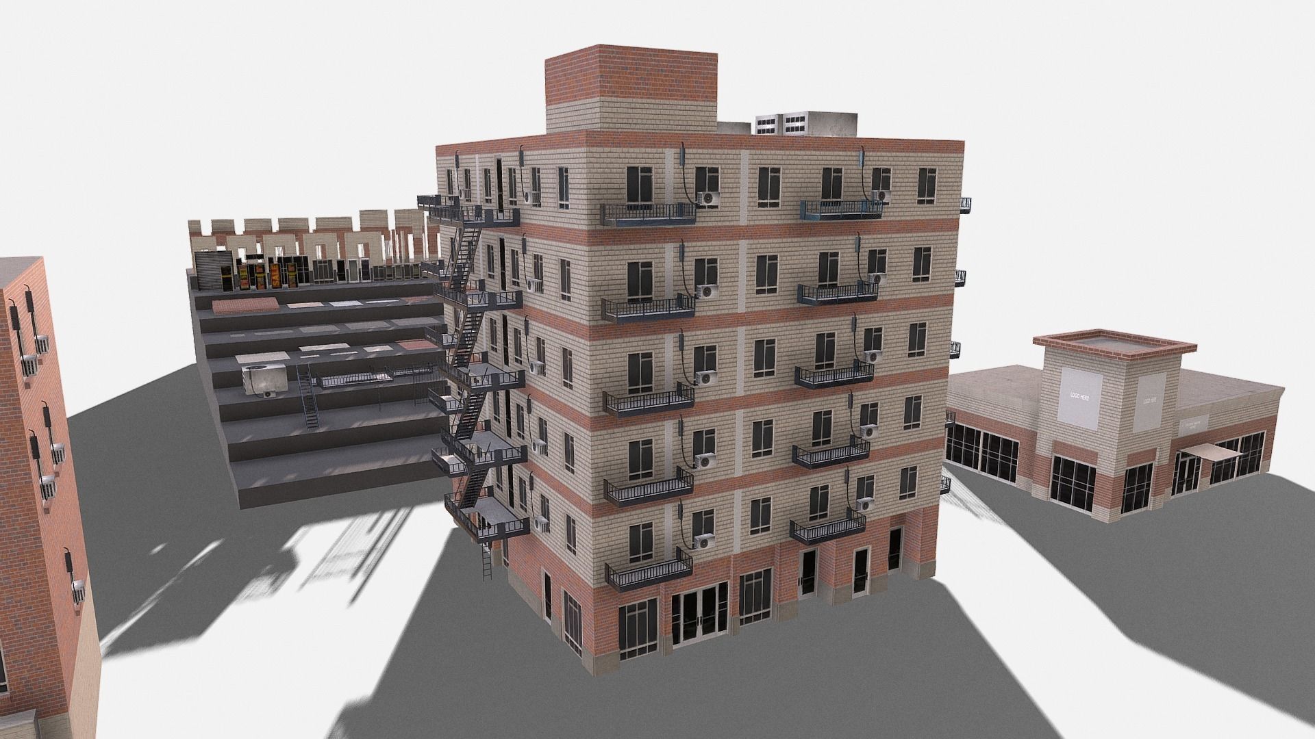 3D model modular kit buildings expansion pack VR / AR / low-poly | CGTrader