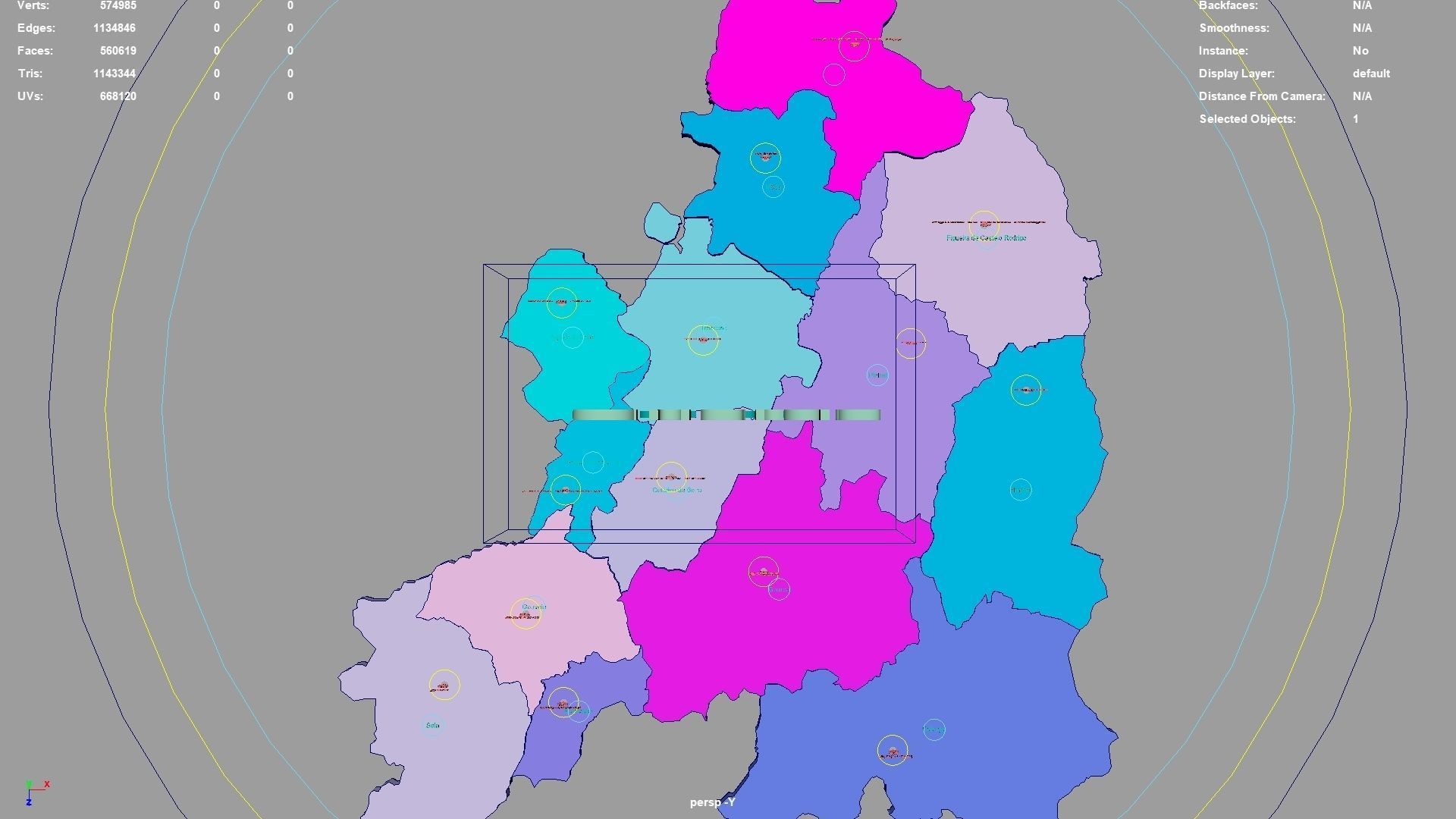 Guarda Portugal map region geography political geographic 3D model ...