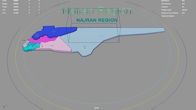 Najran Region Saudi Arabia map region geography political 3D model ...