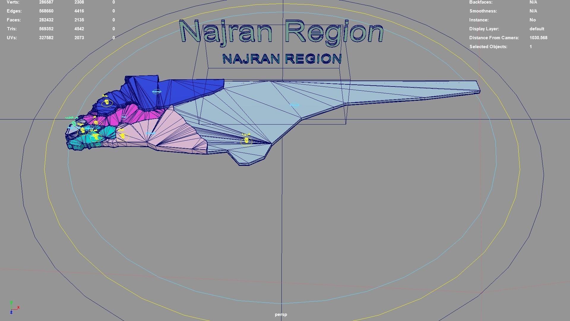 Najran Region Saudi Arabia map region geography political 3D model ...