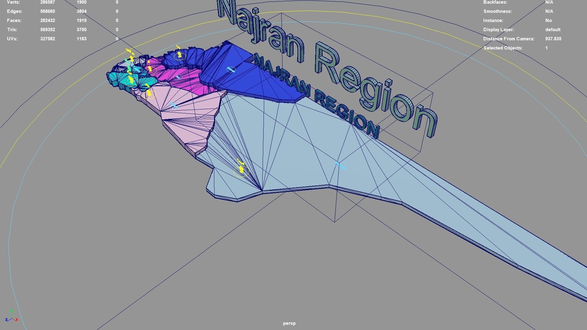 Najran Region Saudi Arabia map region geography political 3D model ...