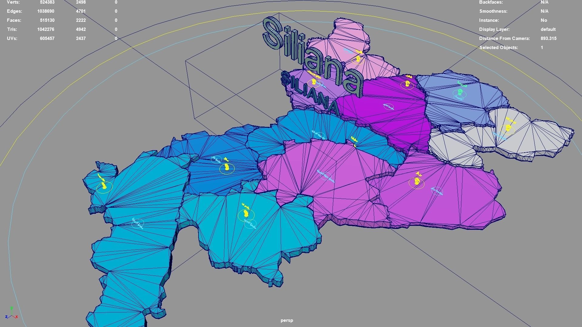 Siliana Tunisia map region geography political geographic 3D model ...