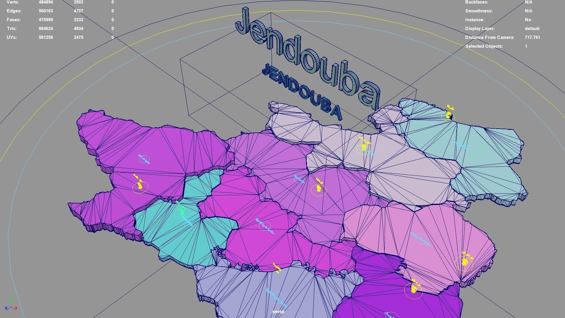 Jendouba Tunisia map region geography political geographic 3D model ...