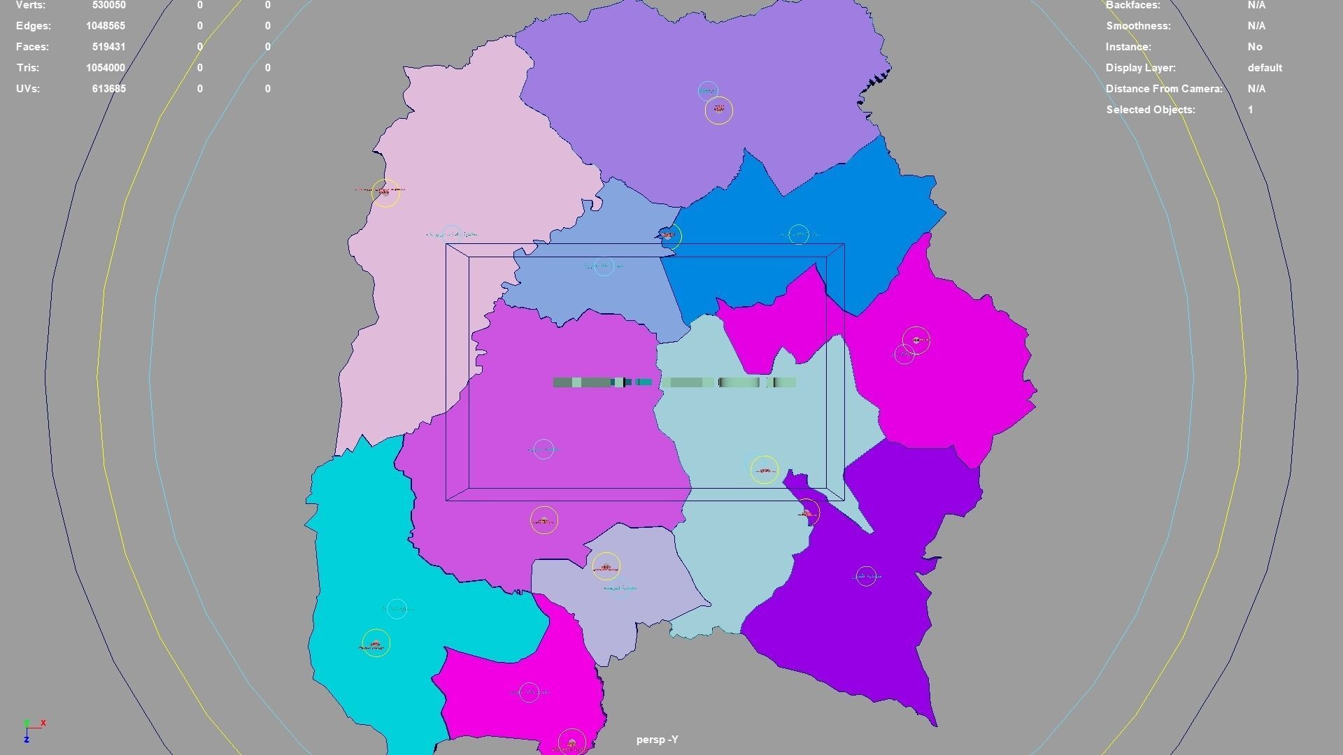 Al Kaf Tunisia map region geography political geographic 3D model ...