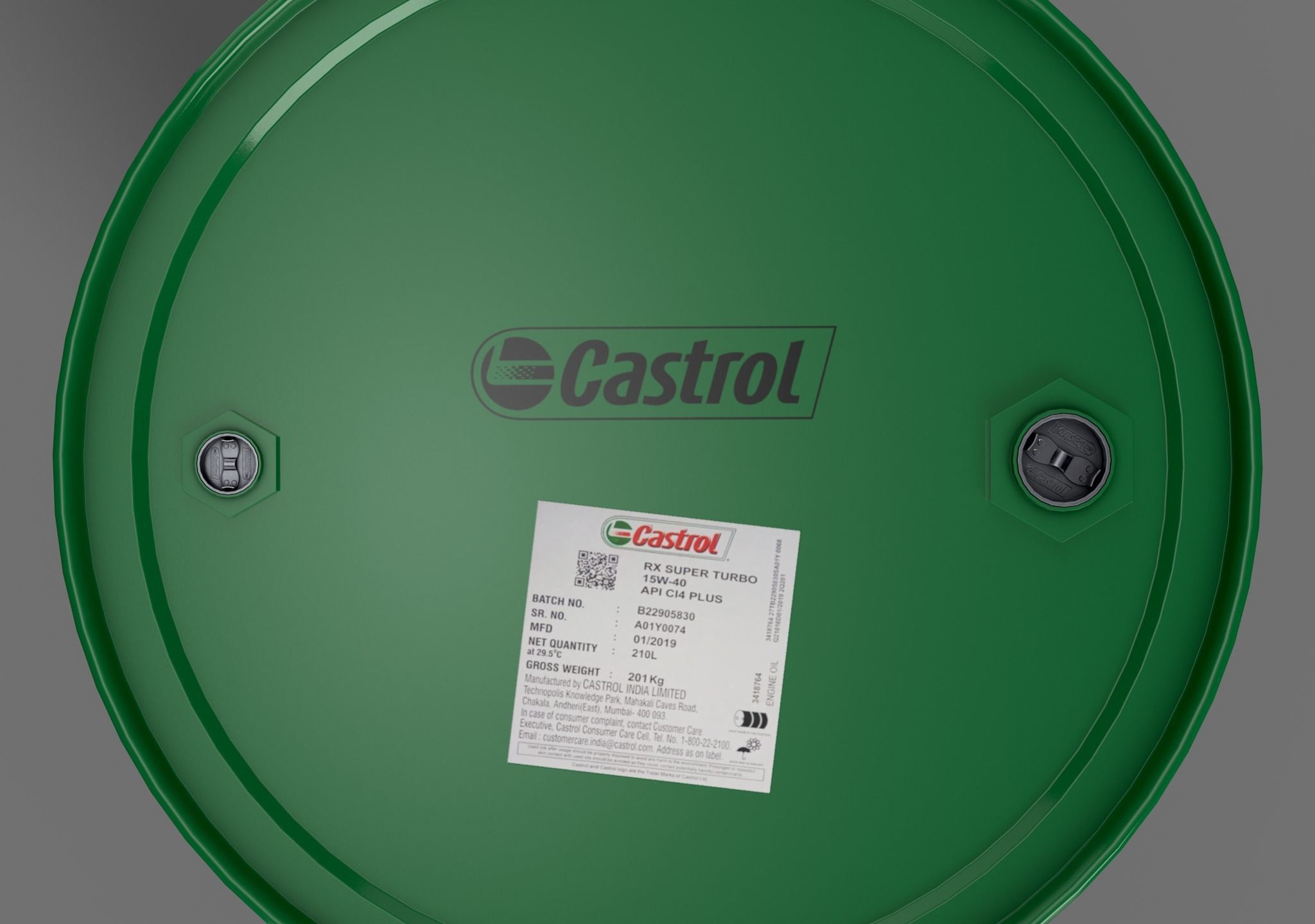 3D model Realistic Castrol Oil Barrel 3D Model VR / AR / low-poly ...