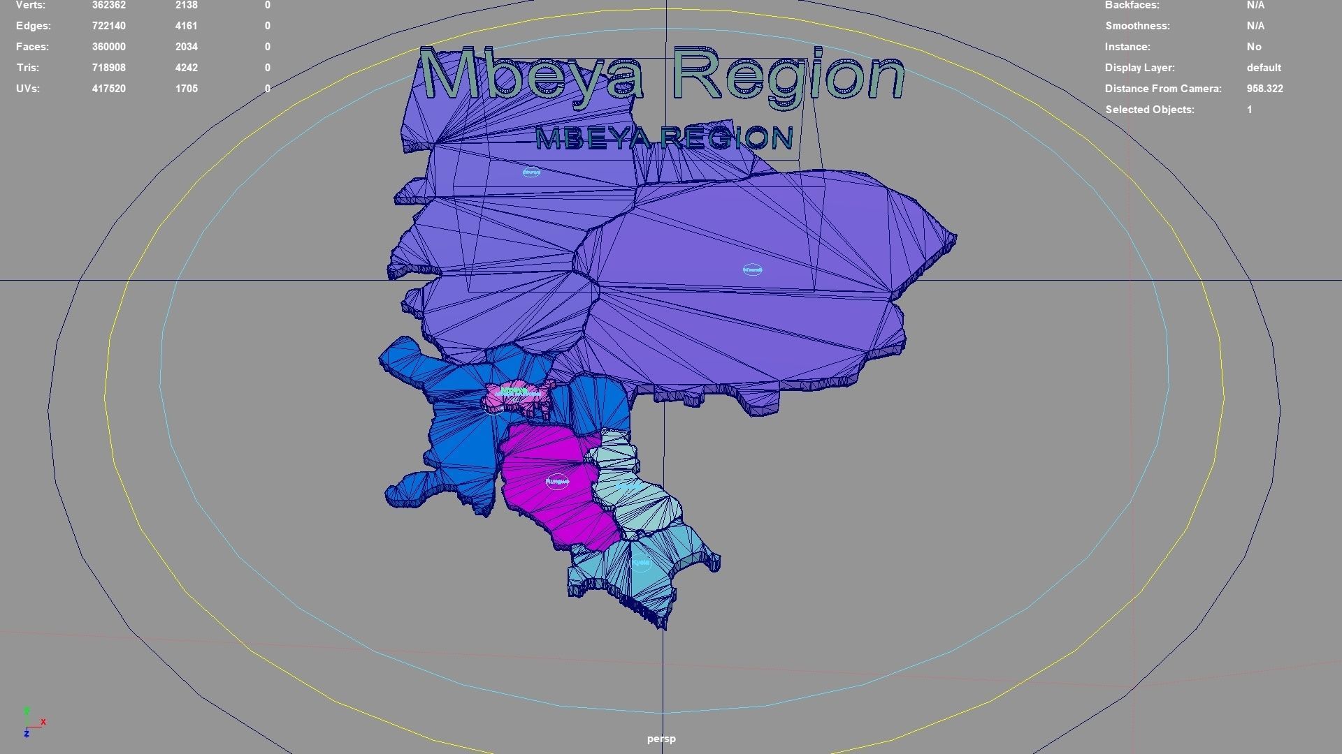 Mbeya Region Southern Highlands Zone Tanzania map region 3D model ...