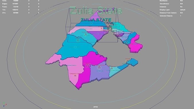 Zulia State Venezuela map region geography political geographic 3D ...