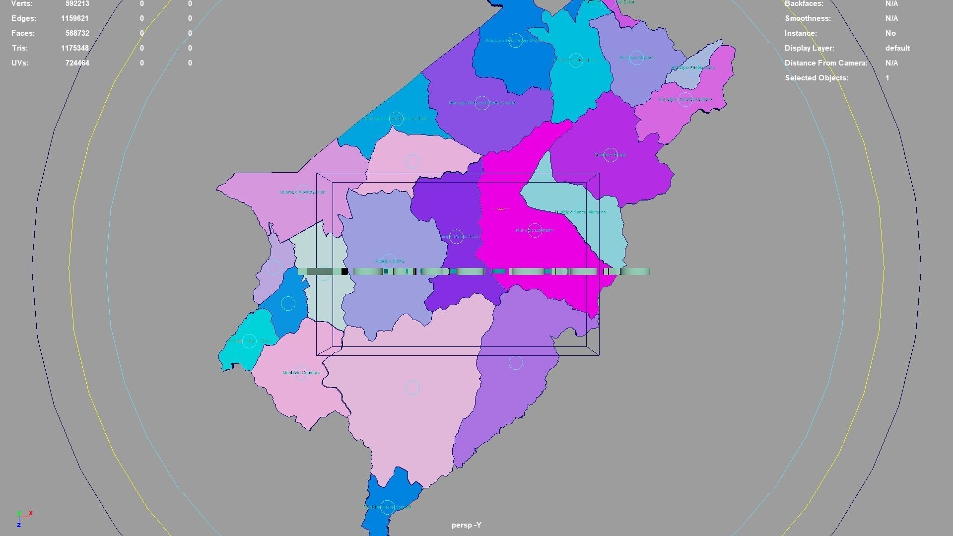 Merida State Venezuela map region geography political 3D model rigged ...