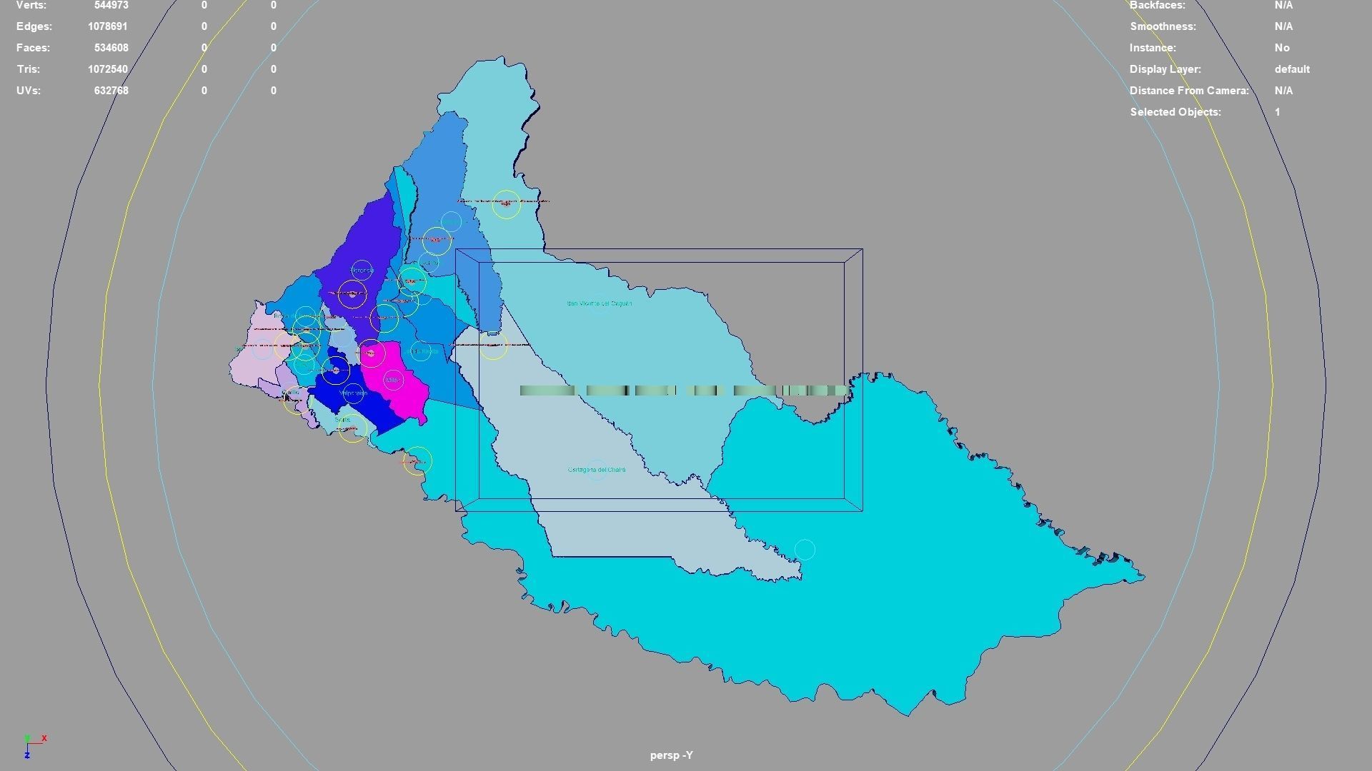 Caqueta RAP Amazonia Colombia map region geography political 3D model ...