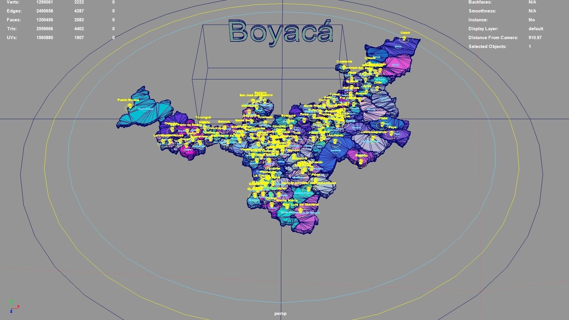 Boyaca RAP Especial Central Colombia map region geography 3D model rigged | CGTrader
