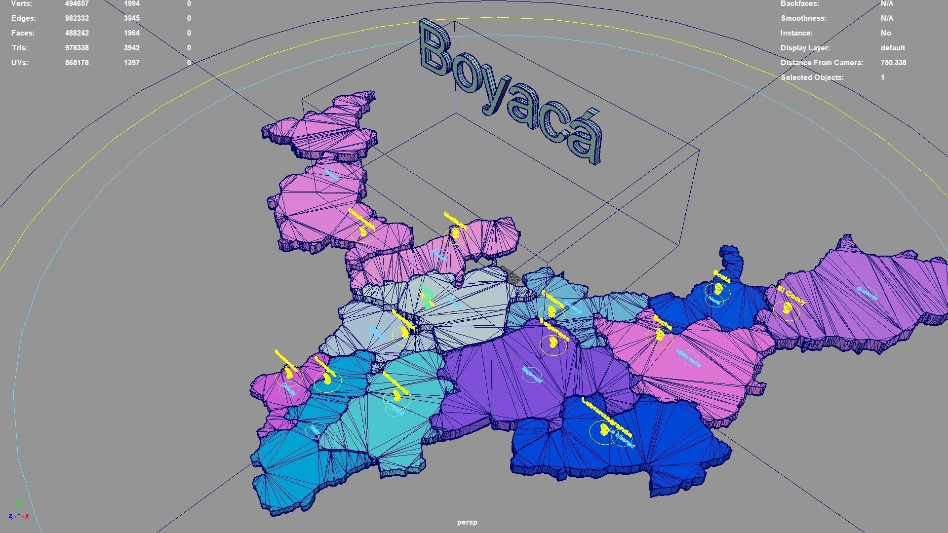 Boyaca RAP Especial Central Colombia map region geography 3D model rigged | CGTrader