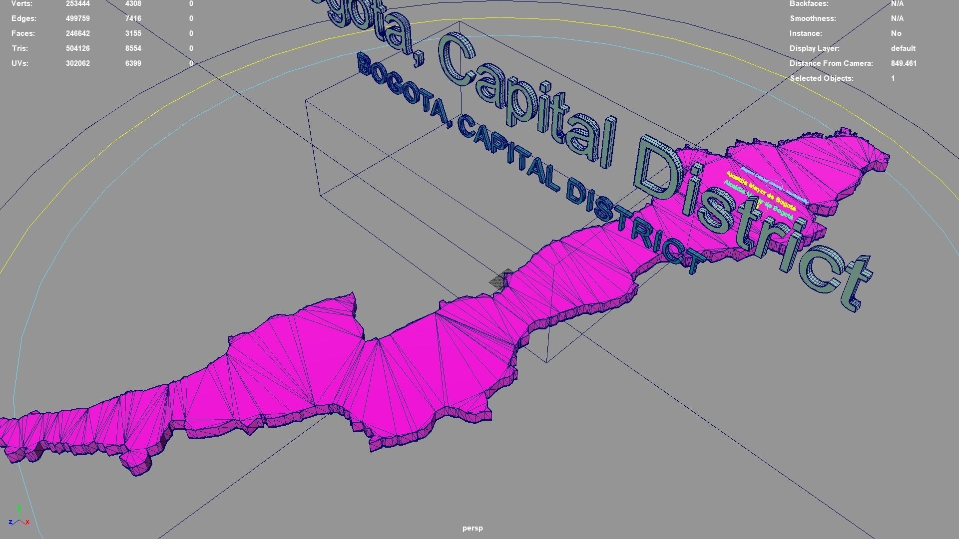 Bogota Capital District RAP Especial Central Colombia map 3D model ...