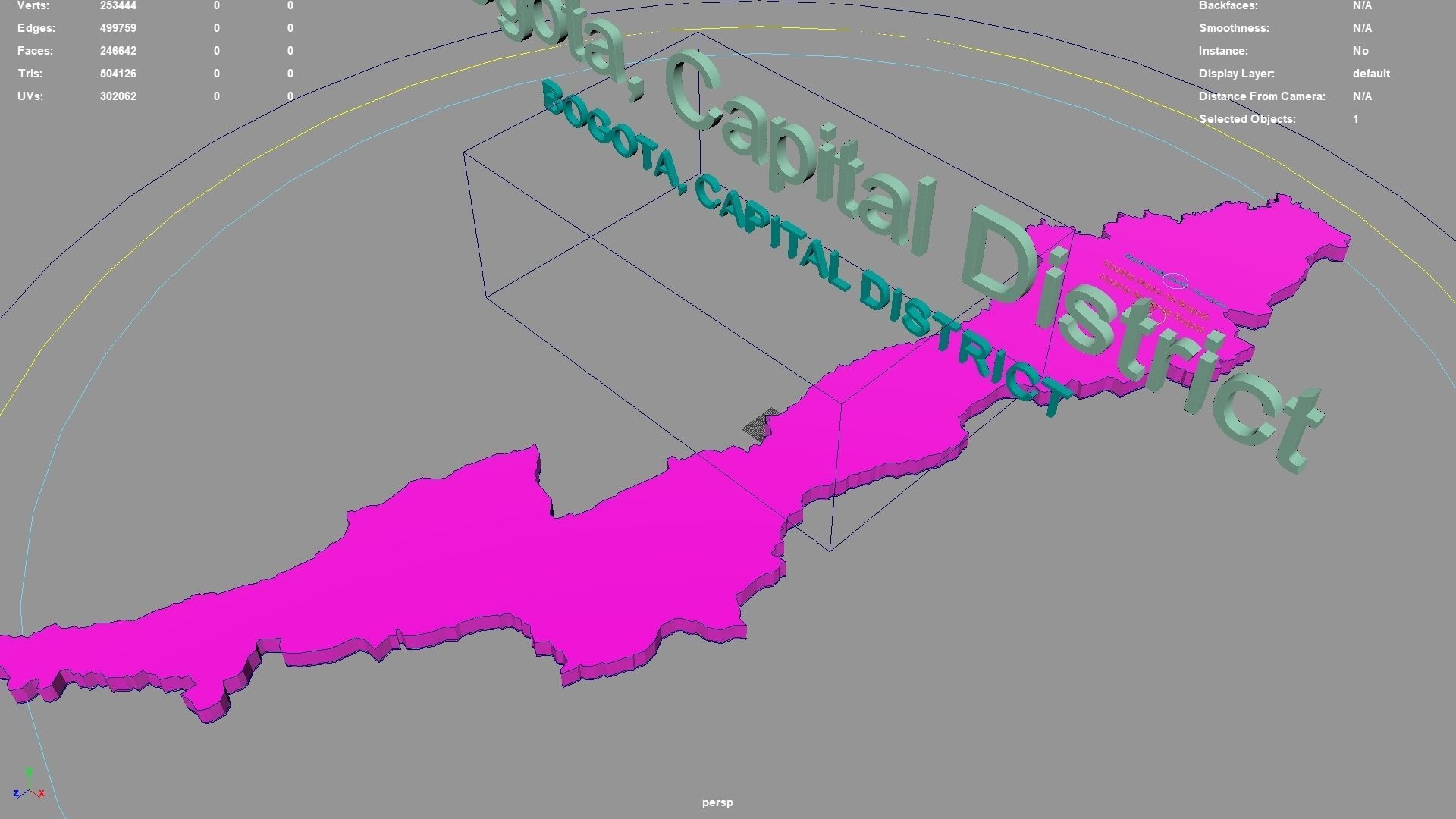 Bogota Capital District RAP Especial Central Colombia map 3D model ...