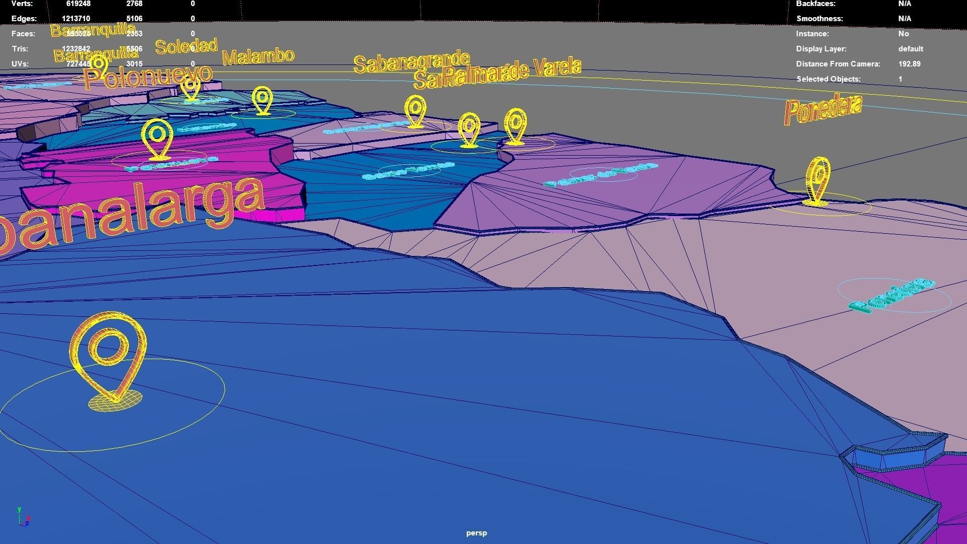 Atlantico RAP Caribe Colombia map region geography political 3D model ...