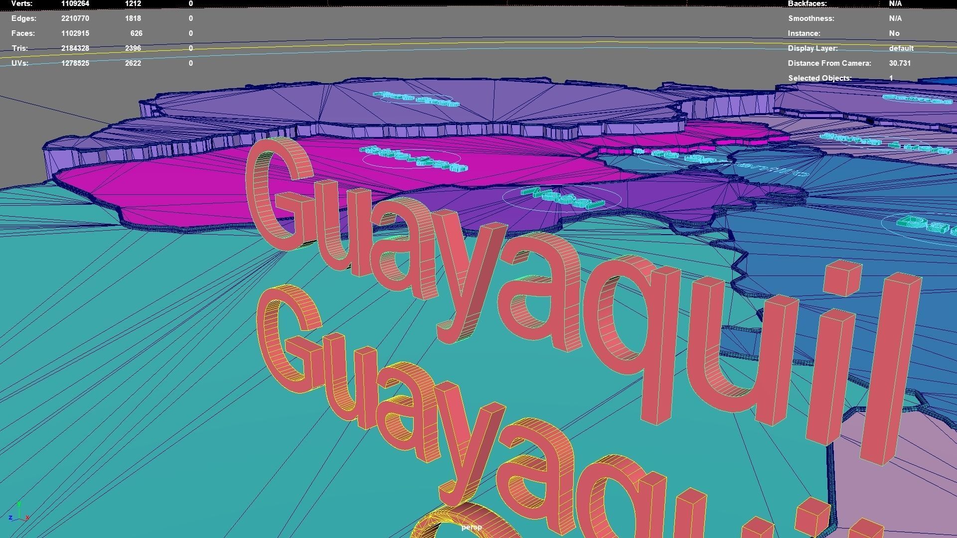 Guayas Ecuador map region geography political geographic 3D model ...