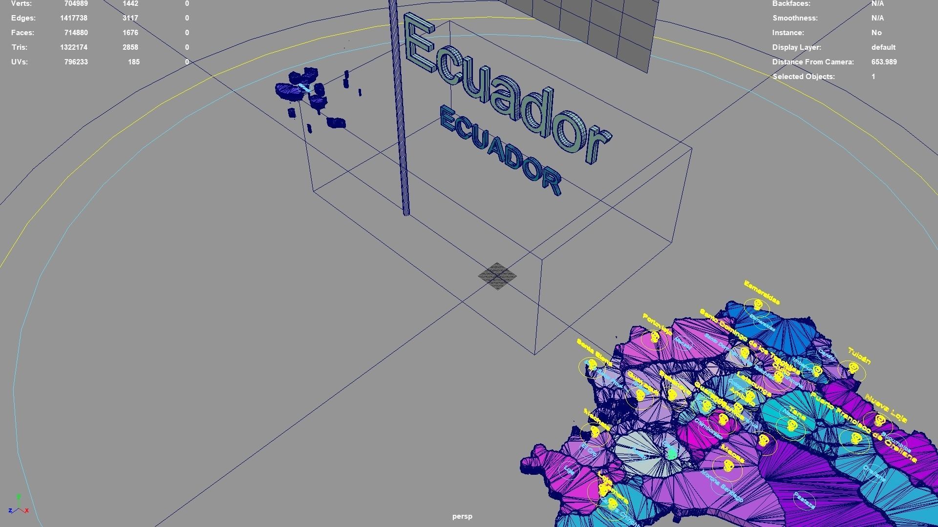 Ecuador map region geography political geographic administrative 3D ...