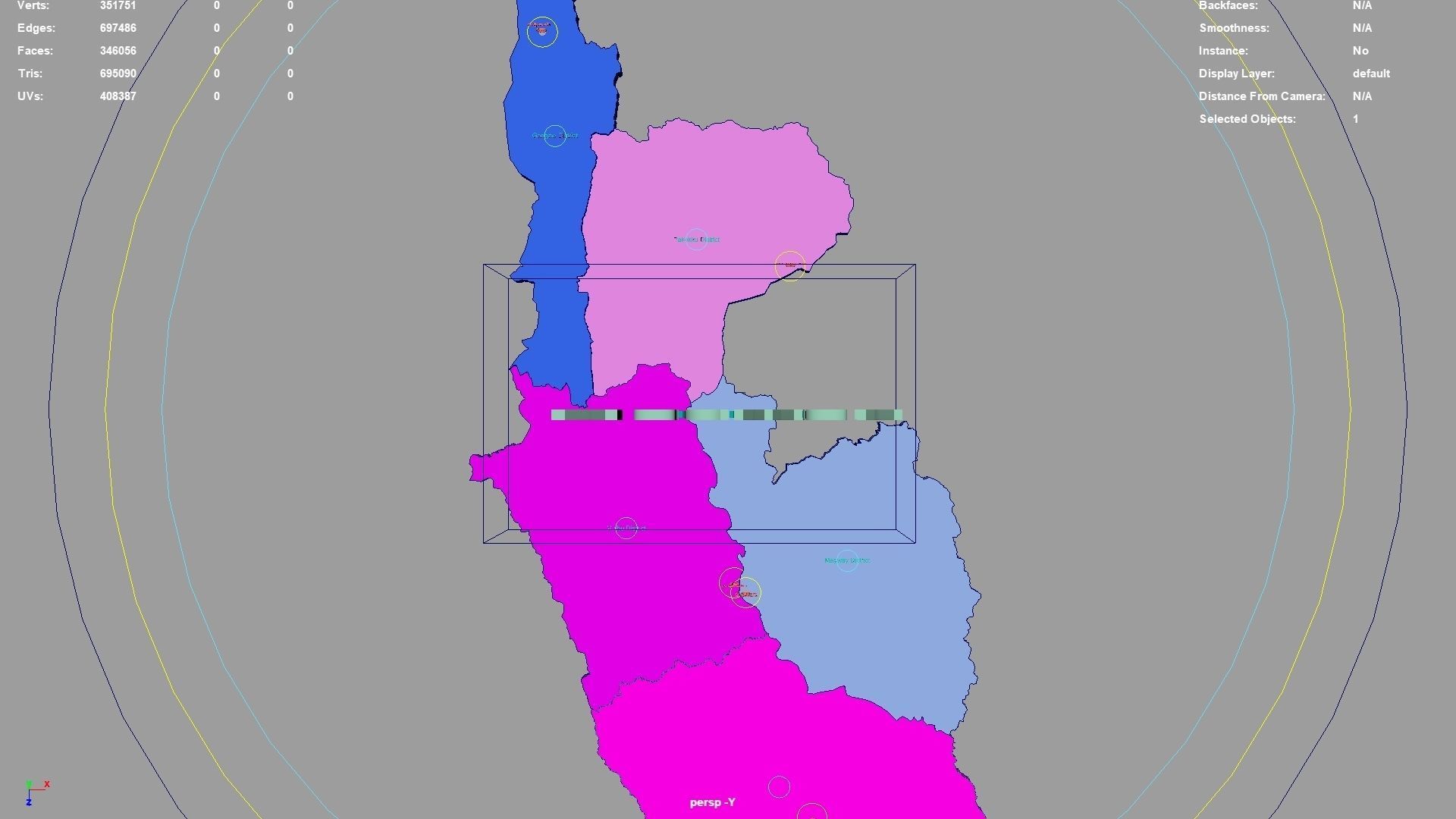 Magway Myanmar map region geography political geographic 3D model ...
