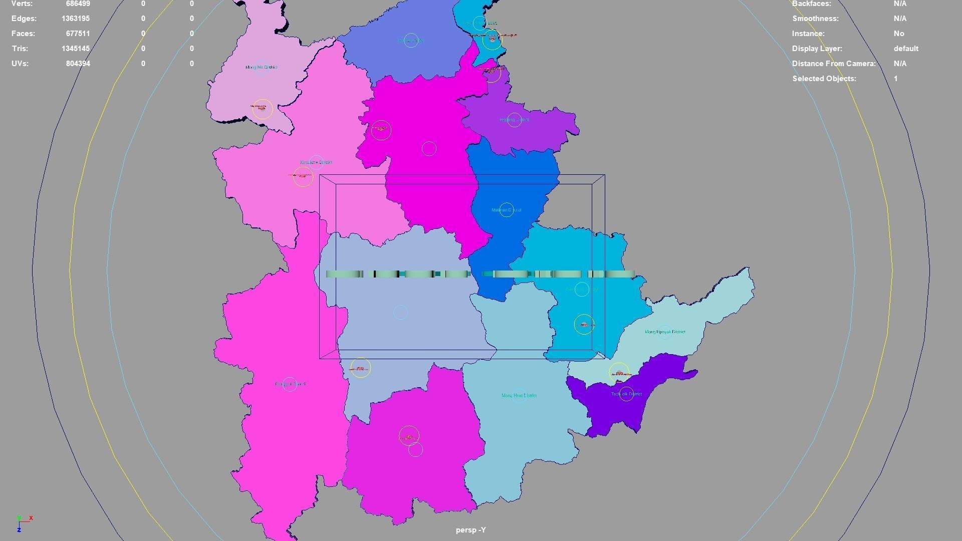 Shan State Myanmar map region geography political geographic 3D model ...