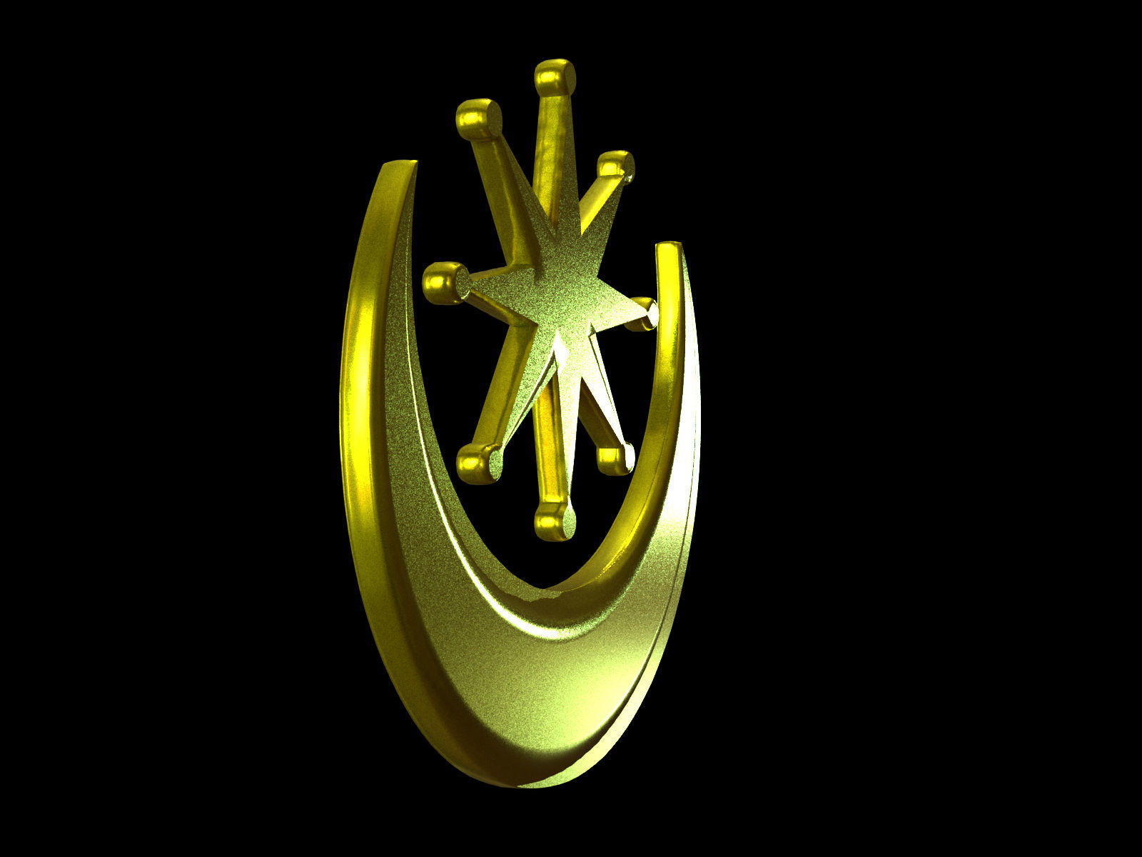 3D model Ancient design star and crescent Islamic Muslim Symbol 3d ...