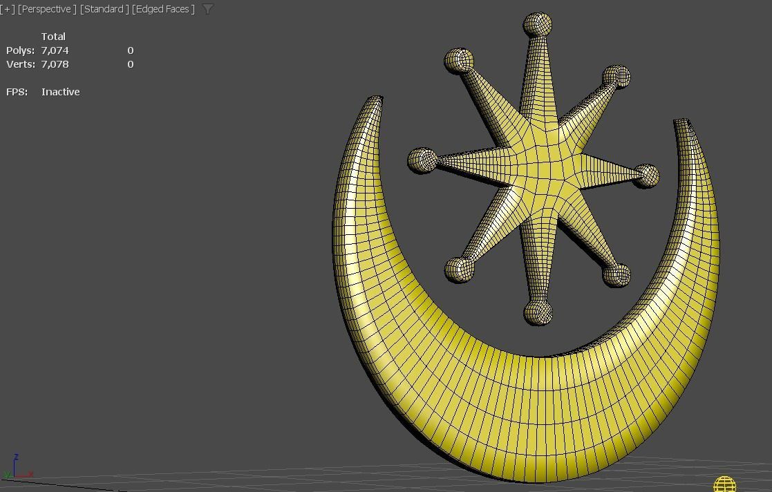 3D model Ancient design star and crescent Islamic Muslim Symbol 3d ...