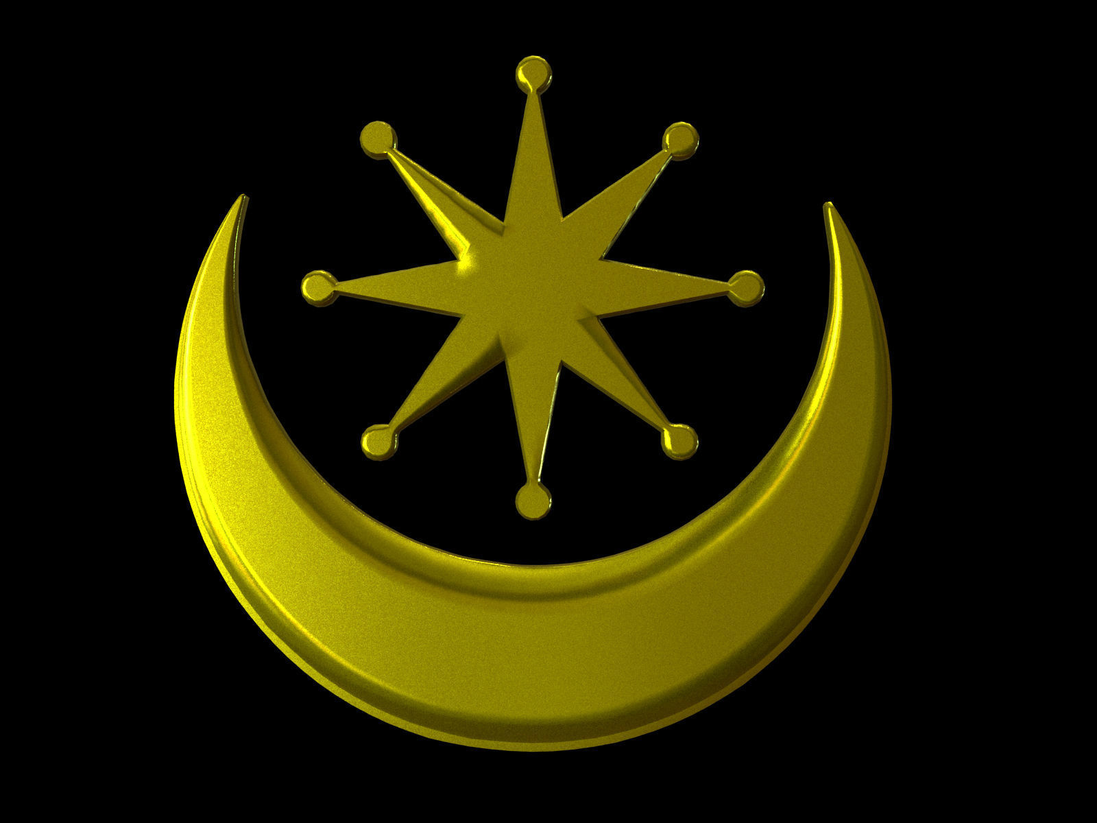 3D model Ancient design star and crescent Islamic Muslim Symbol 3d ...