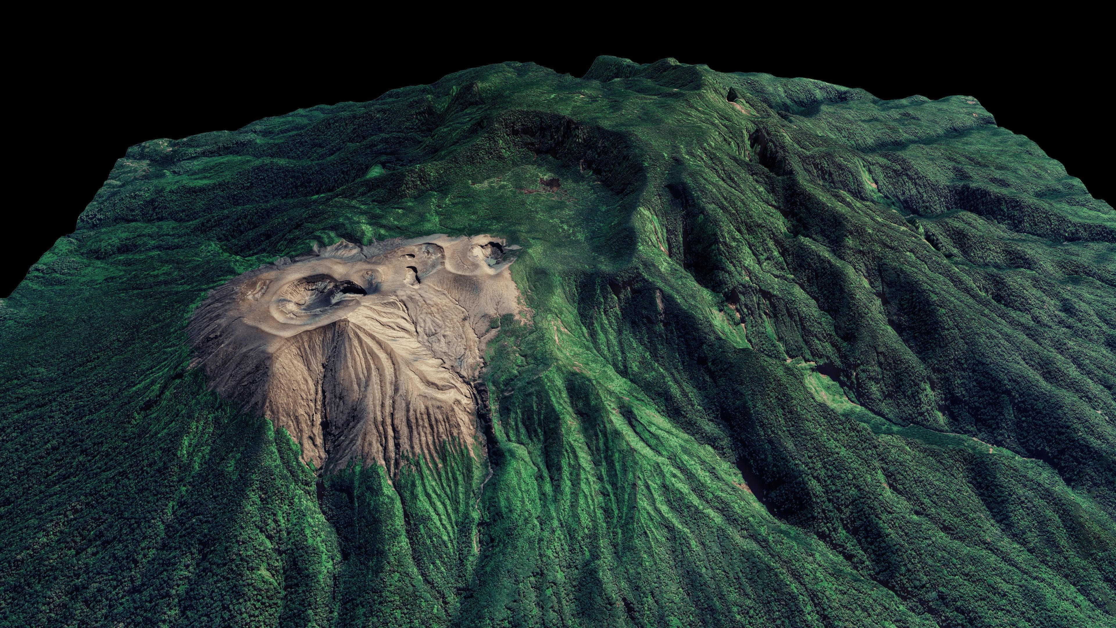 3D model Mount Merapi 3d terrain model VR / AR / low-poly | CGTrader