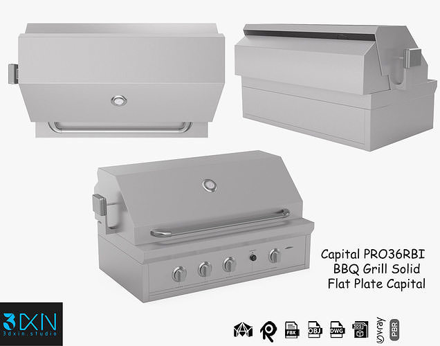 Capital Solid Flat Plate Pro36Rbi Open Grill BBQ 3D model | CGTrader