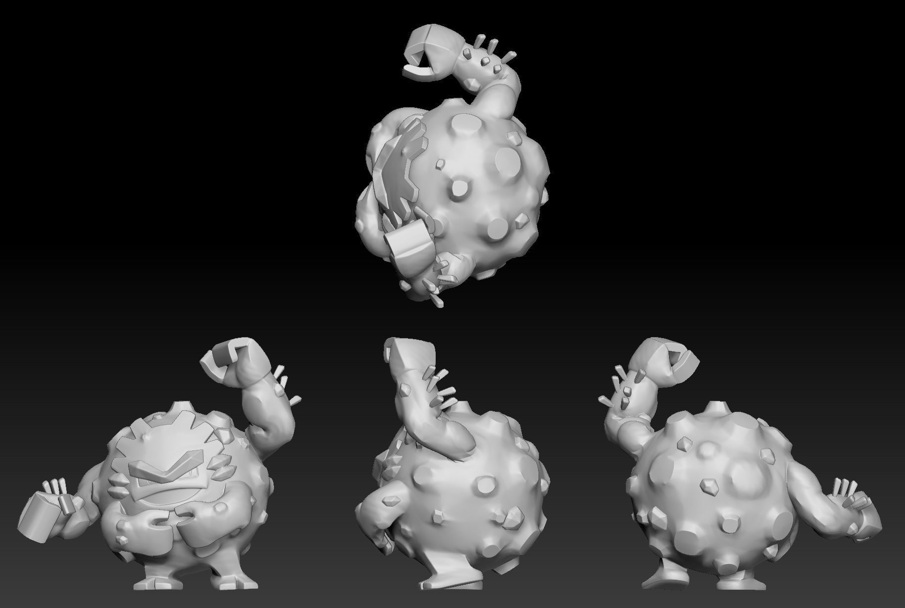 Pokemon Alolan Geodude Graveler Golem 3D model 3D printable | CGTrader