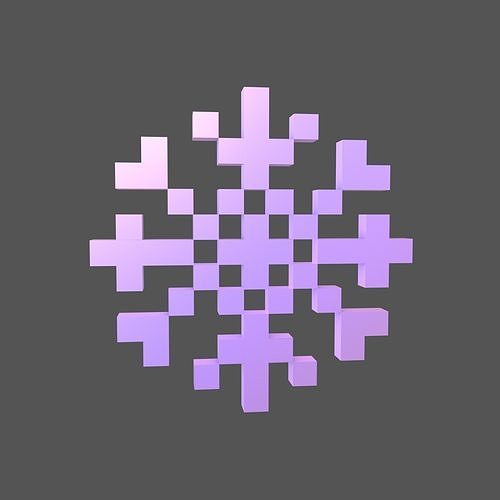 3D model Pixel Snowflake v1 006 VR / AR / low-poly | CGTrader