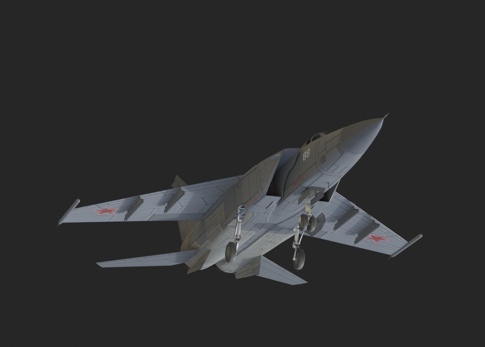 3D model Soviet Air Force Mig-25 Foxbat Fighter Mig25 VR / AR / low ...