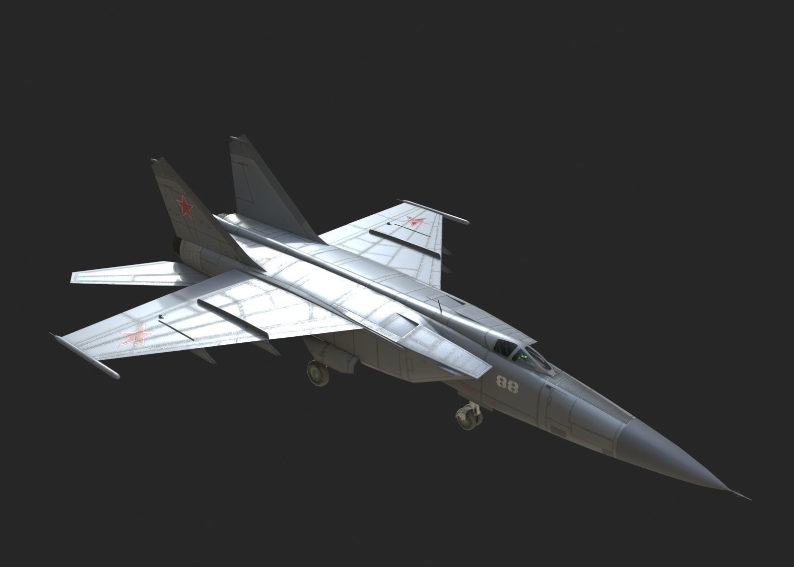 3D model Soviet Air Force Mig-25 Foxbat Fighter Mig25 VR / AR / low-poly | CGTrader