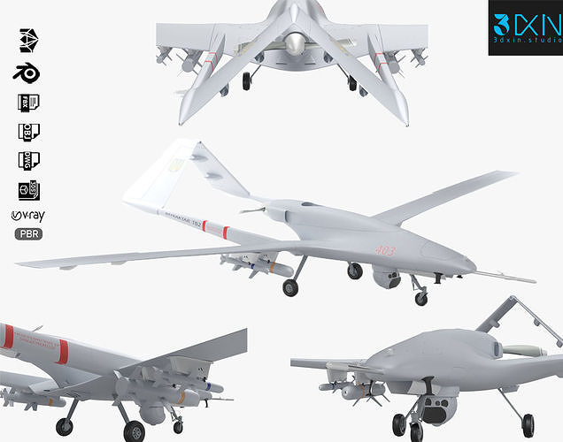 Bayraktar TB2 Ukraines Armed Forces Drone 3D model | CGTrader