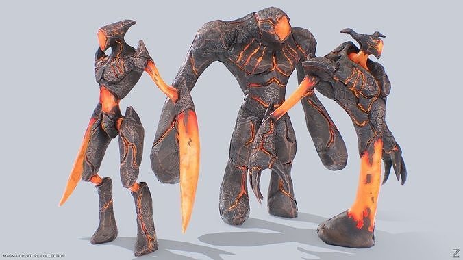 Magma creature collection VR / AR / low-poly | CGTrader